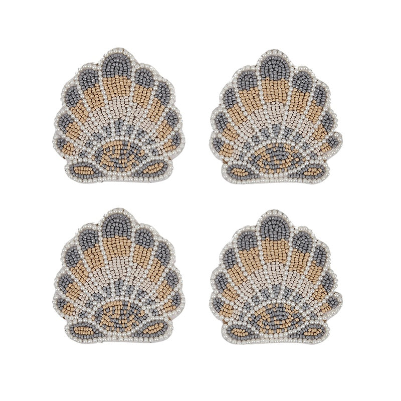 Beaded Shell Coaster Set – Bauhaus